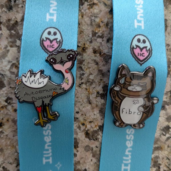 2 X Enamel Pin and Lanyard Bundle - Sunflower Lanyard - Spoonie Gift ...