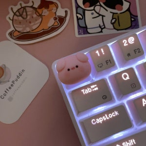 Pig Keycap Kawaii Mechanical Keyboard Clear Pink Piggy Heart - Etsy