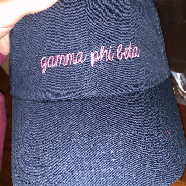 Chi Omega Cursive Baseball Hat - Embroidered Baseball Cap // Sorority ...