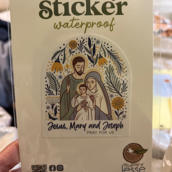 The Holy Family Waterproof Vinyl Sticker Catholic Sticker Catholic Gift ...