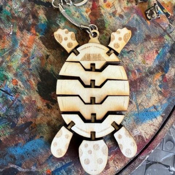 Laser Cut Flexible Turtle Keychain Design SVG, Movable Fidget Toy - Etsy
