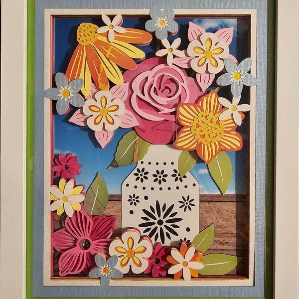 3D SPRING BOUQUET Svg - Shadow Box Svg - for Cricut - for Silhouette - Etsy