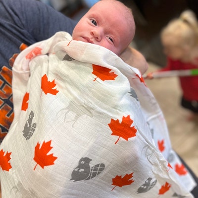 Dutch Baby Muslin, Bamboo Cotton Muslin Swaddle, Windmill, Bicycle ...