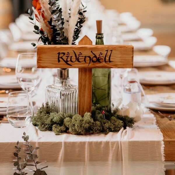 Personalised Rustic Wood Table Signs Wedding Decor Package Location ...