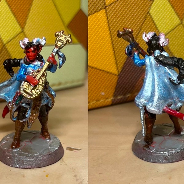 Female Tiefling Bard Miniature Musician Mini Dungeons and Dragons Mini ...