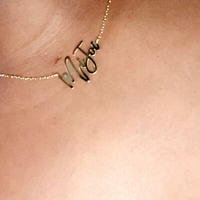 Custom CURSIVE Name Necklace Model2 Handwriting Personalised Necklace ...