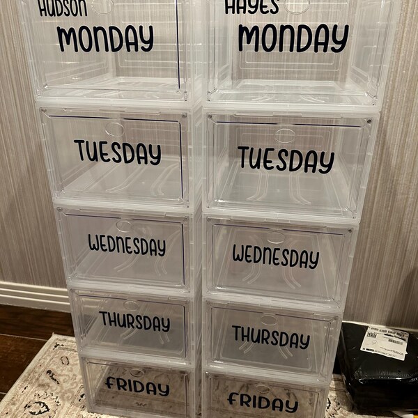 Days of the Week Decals, Days of the Week Stickers, Weekday Decals ...