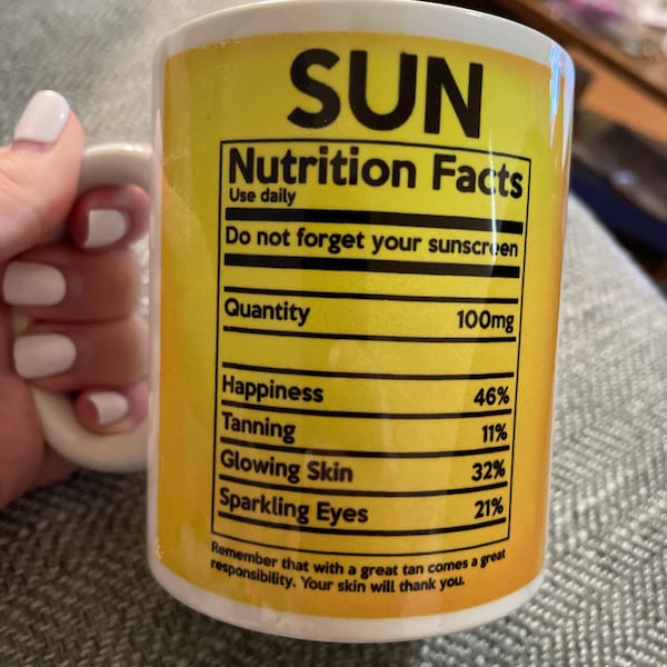 Sun Nutrition Facts - SVG, PNG Digital Download - Etsy