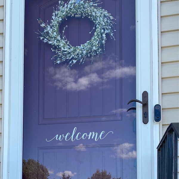 Welcome Decal for Front Door Vinyl Decal for Door Greeting Welcome ...