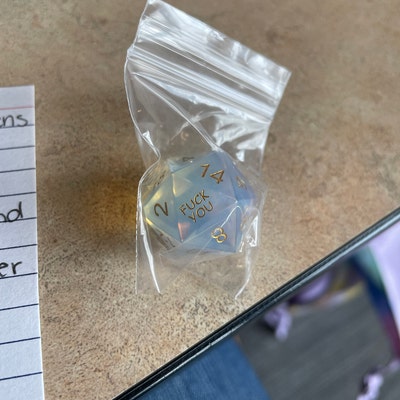 CLEARANCE Sale-1 Piece Gemstone D20-critical Failure FCK D20s-gem Dice ...