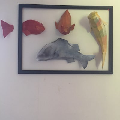 Papercraft 3D Fish, Origami Paper Craft, Paper Sculpture 3D Puzzle, DIY ...