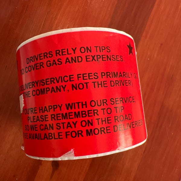 Stickers Bag Sealers Tip Reminder Labels for Doordash, Grubhub, Favor ...