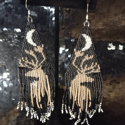 Wolf Seed Bead Earring Pattern Brick Stitch Earring Pattern - Etsy