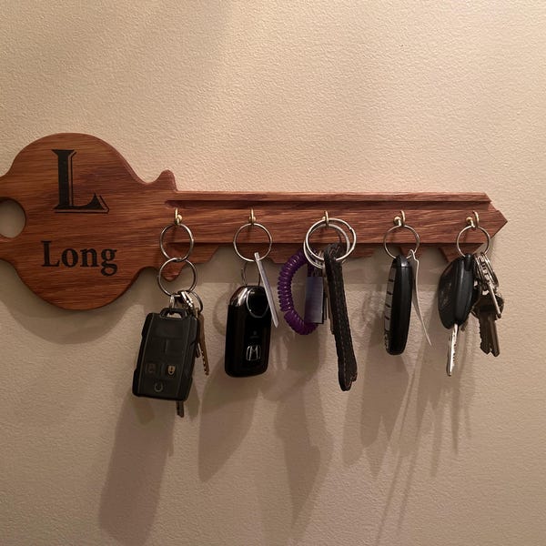 Personalized Wood Key Holder for Wall, Wedding, Housewarming, Home ...
