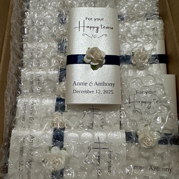 For Happy Tears, Personalized Wedding Tissues - No Ugly Tears - Wedding ...