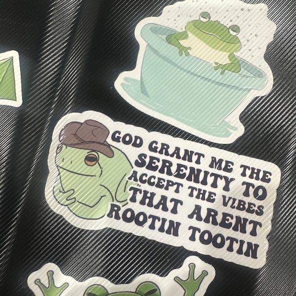Cowboy Frog Sticker | God Grant Me the Serenity to Accept the Vibes ...