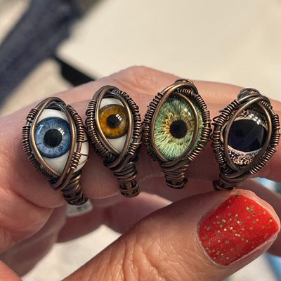 AWAKENING EYE RING// Glass Eye Ring// Eye Jewelry// Evil Eye Ring ...