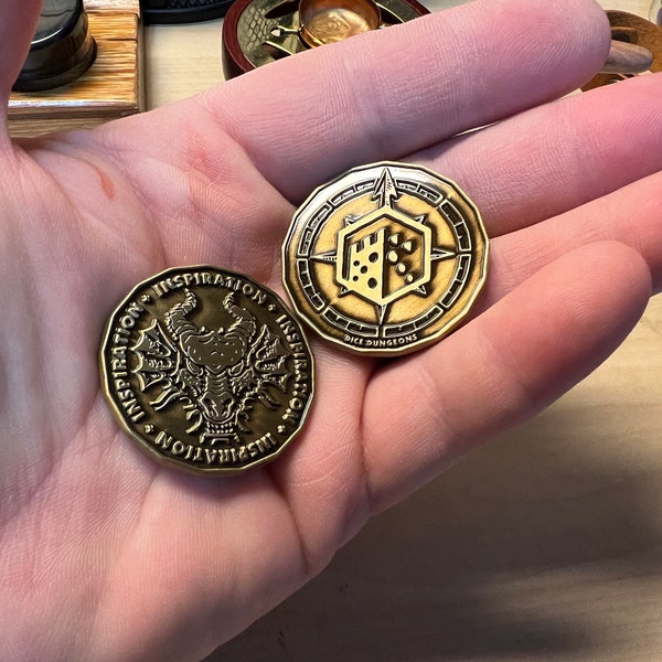 Inspiration Coin Tokens (antique Gold) for D&D, Dungeons and Dragons ...