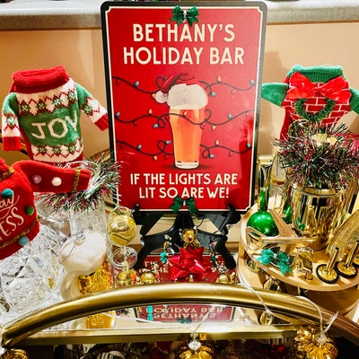 Custom Christmas Bar Sign, Christmas Sign, Family Christmas Sign ...