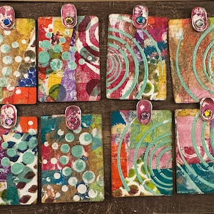 Mini Painted Scrap Pack Colorful Painted Scrap Paper Set Altered Junk ...