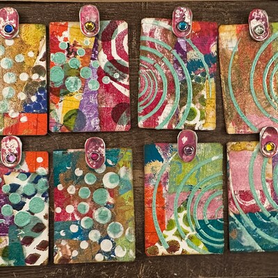 Mini Painted Scrap Pack Colorful Painted Scrap Paper Set Altered Junk ...