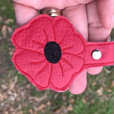 Poppy Flower Key Fob EMBROIDERY FILE - Etsy