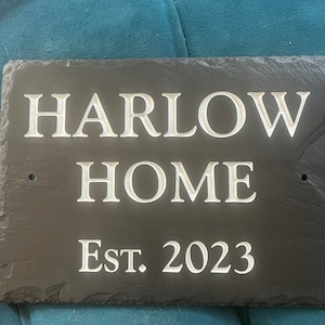 ADDRESS SIGN carved Stone House Number / Marker Plaque / Slate ...