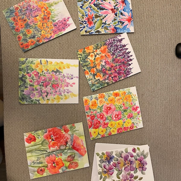 6 English Garden Note Cards, Blank Inside, Assorted Notecard, Set of 6 ...