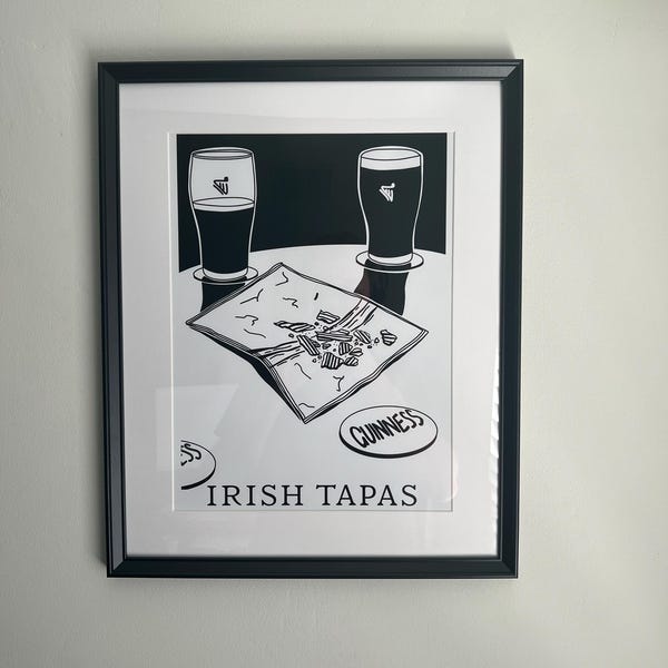 Irish Tapas | Alcohol Poster | Framed Kitchen Print | Funny Design ...