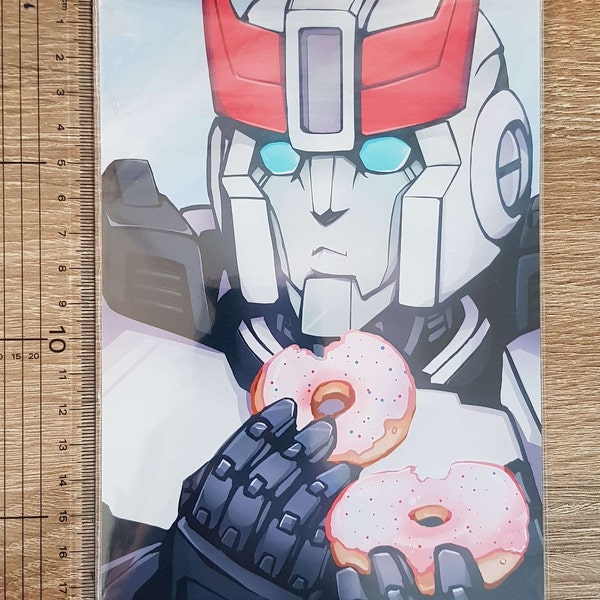 Transformers Prowl and Donuts Print - A4, 5x7, Postcard - Etsy