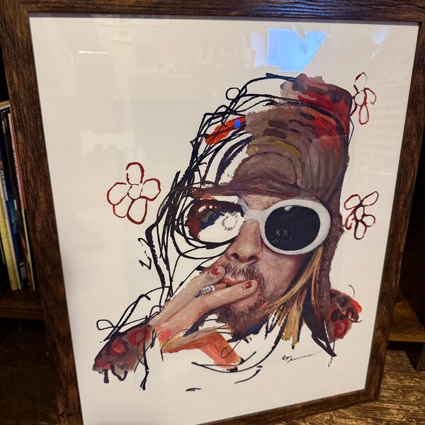 Kurt Cobain Portrait 2 Nevermind Digital Print Nirvana Rock Poster ...