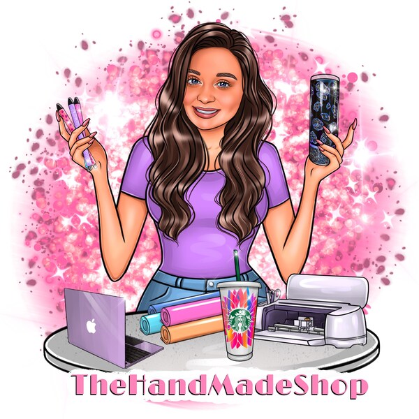 Business Logo Portrait, Avatar, Cricut Crafter Logo, Cartoon Logo ...