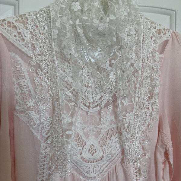 Lace Triangle Scarf - White - Etsy