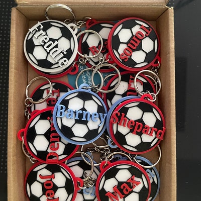 Personalised Football Keyring, Personalized Football Keychain, Small ...
