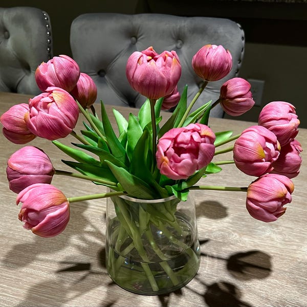 Real Touch Tulips Floral Arrangement - Etsy