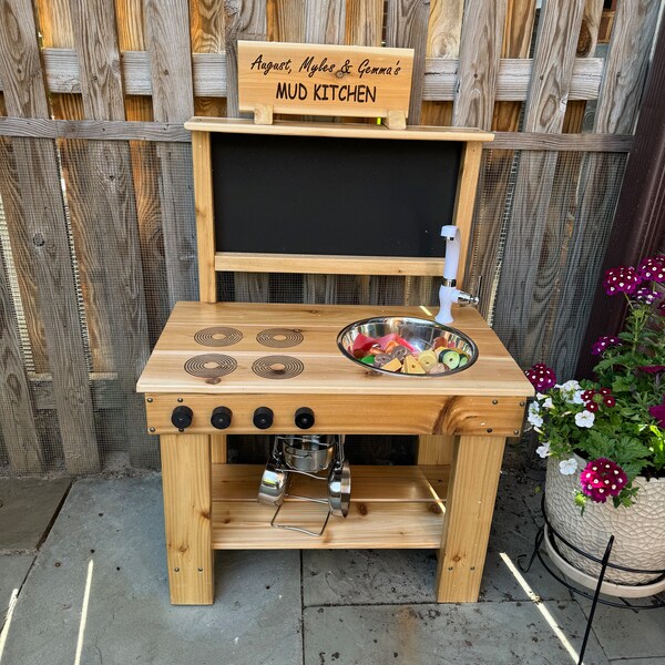 Centered Mud Kitchen With Backsplash and Working Faucet!; Outdoor Play ...