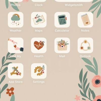 Hand Drawn App Icons, Ios Icons, iPhone Icons, Handdrawn Ios 14 Icons ...