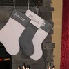 Christmas Stocking. Personalized Christmas Stocking. Gray Silver Burlap ...