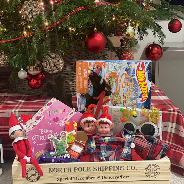 Personalised December 1st Box Large Family Christmas Crate, December ...