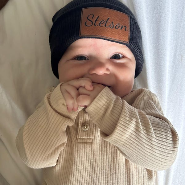 Personalize Baby Beanie With Name Custom Newborn Hat Kids Youth Child ...