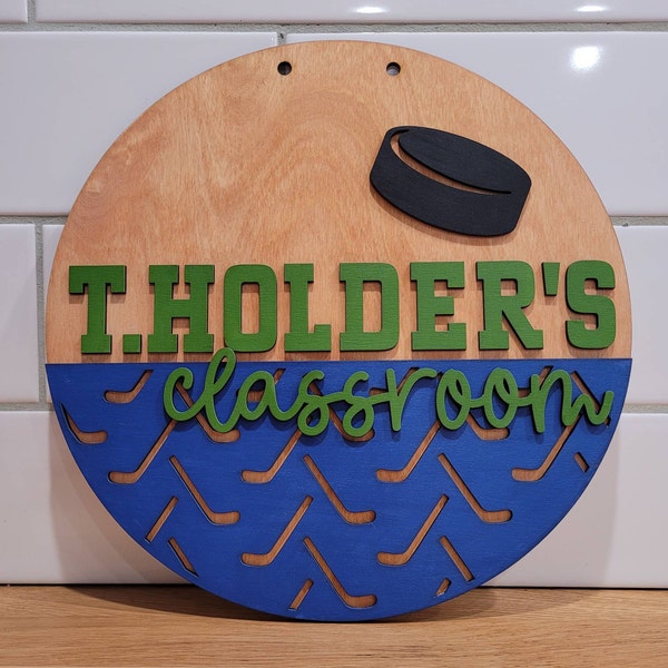 Hello Hockey Season Sign, Digital Download, Round Door Hanger Svg ...