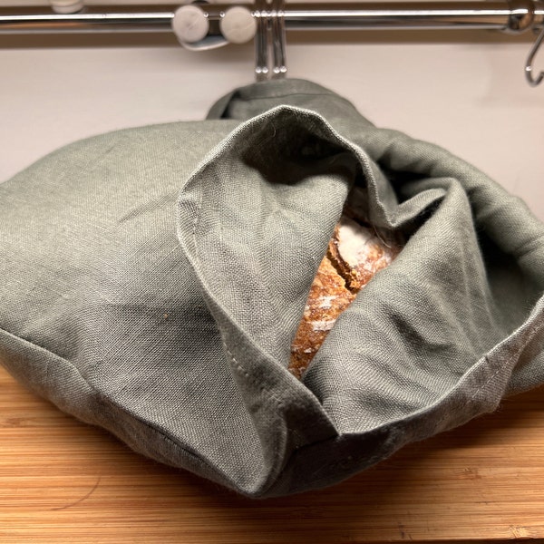 Linen Bento Bag, Natural Linen Bread Loaf Wrap Bag, Food Wrapping Bag ...