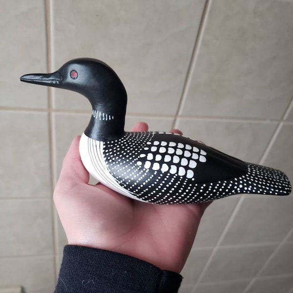 Small Loon - 7"l- Hand Carved Wooden Bird - Etsy