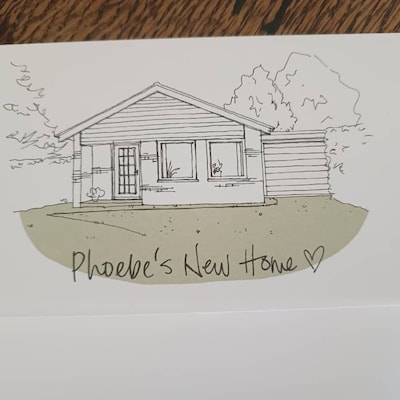 Custom Home Illustration, New Home Drawing, Personalized Housewarming ...