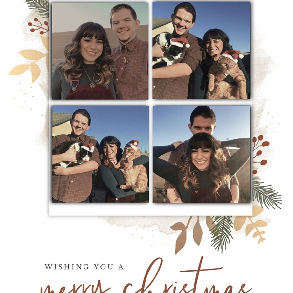 Editable Pine Christmas Card Template: Instant Download - Etsy
