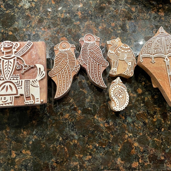 Wooden Printing Block Stamp Fabric Printing Block Clay Printing Block ...