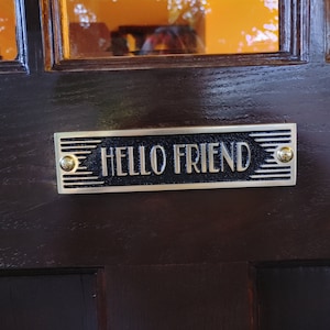 Art Deco Personalized Door Sign. Unique Handmade Metal Sign in Brass or ...