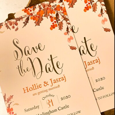 Autumn Save the Date Wedding Invitation Invitation Printable - Etsy