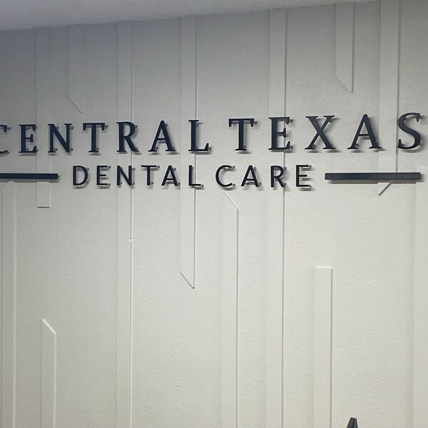 Raised Acrylic Metal Letters: Custom Office Reception Wall Sign - Etsy