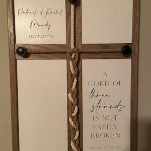 A Cord of Three Strands Unity Ceremony Braided Cord Cross Sign With ...